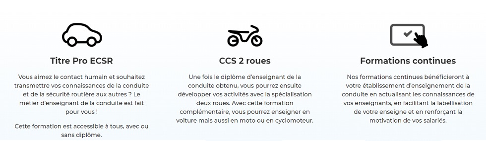 Formation TP ECSR : CCP1, CCP2 en ligne - moniteur auto-école